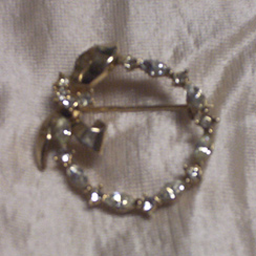 Rhinestone and Gold Bow Pin - Always Treasured